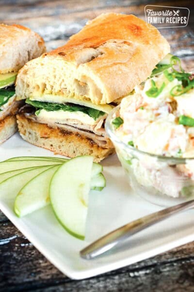 Turkey Sandwich with Brie Cheese and Sliced Apples