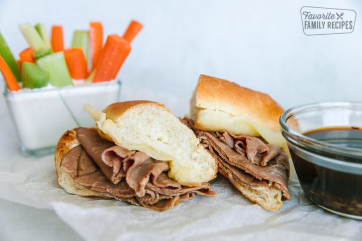 Easy French Dip Sandwich with Au Jus - Favorite Family Recipes