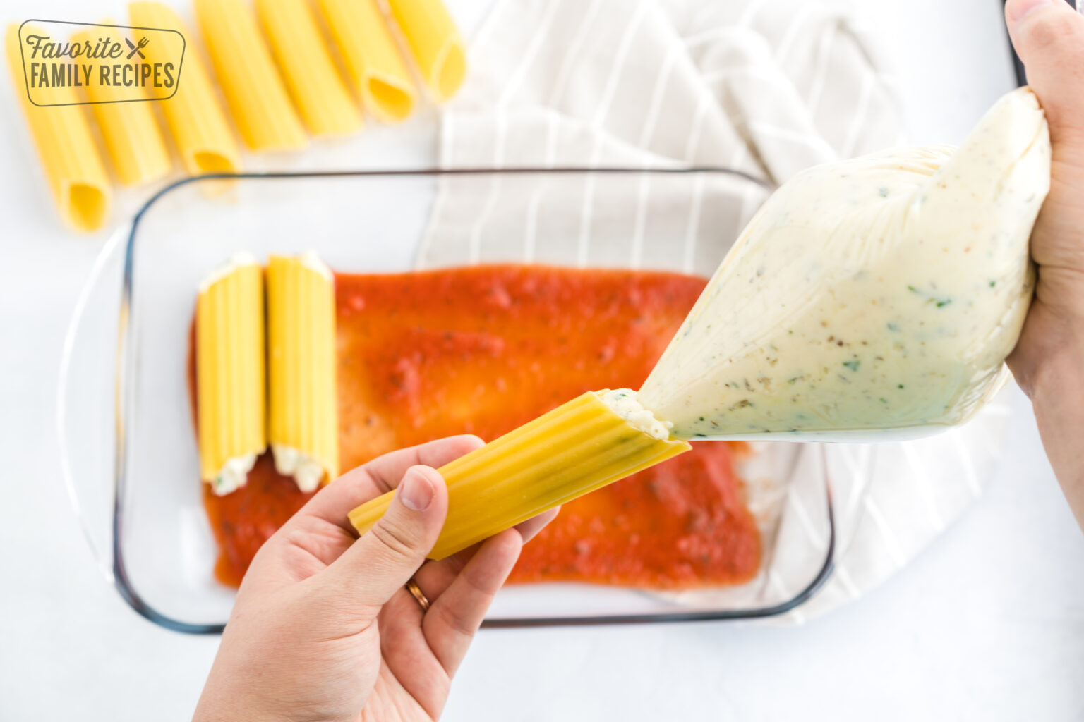 Cheese Manicotti {No-Boil Method} | Favorite Family Recipes