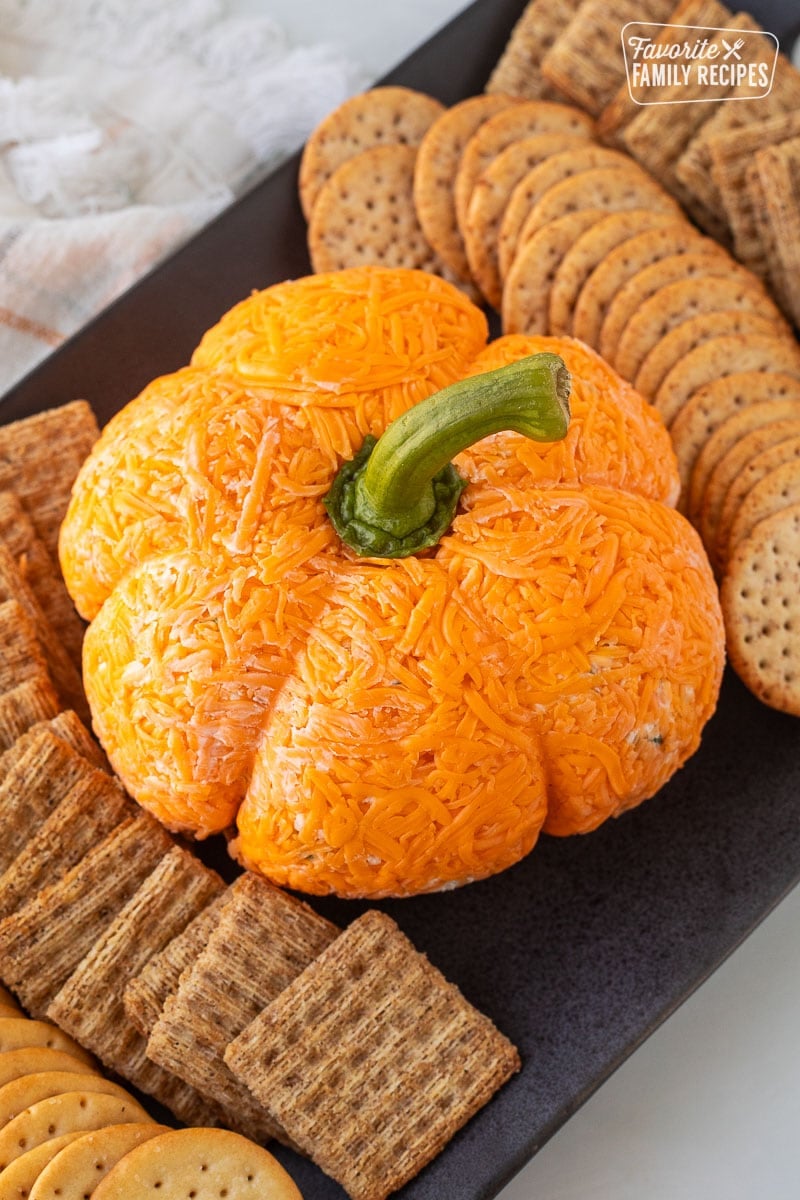 Pumpkin-Shaped Cheese Ball - Favorite Family Recipes