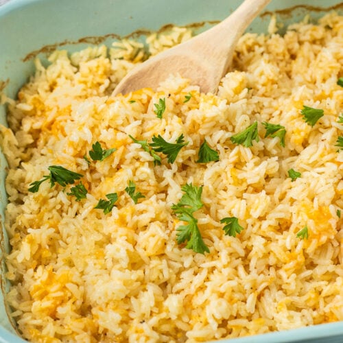 Easy Cheesy Rice (Baked or Stovetop)