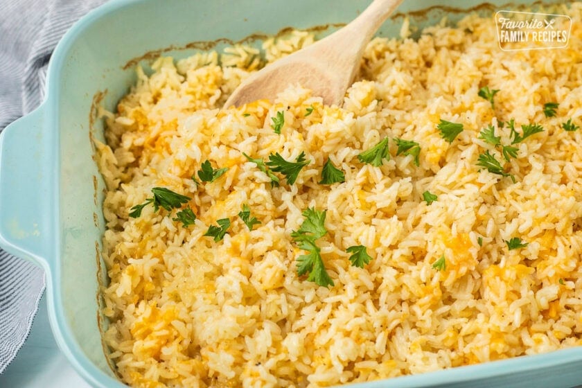 Easy Cheesy Rice (Baked or Stovetop)
