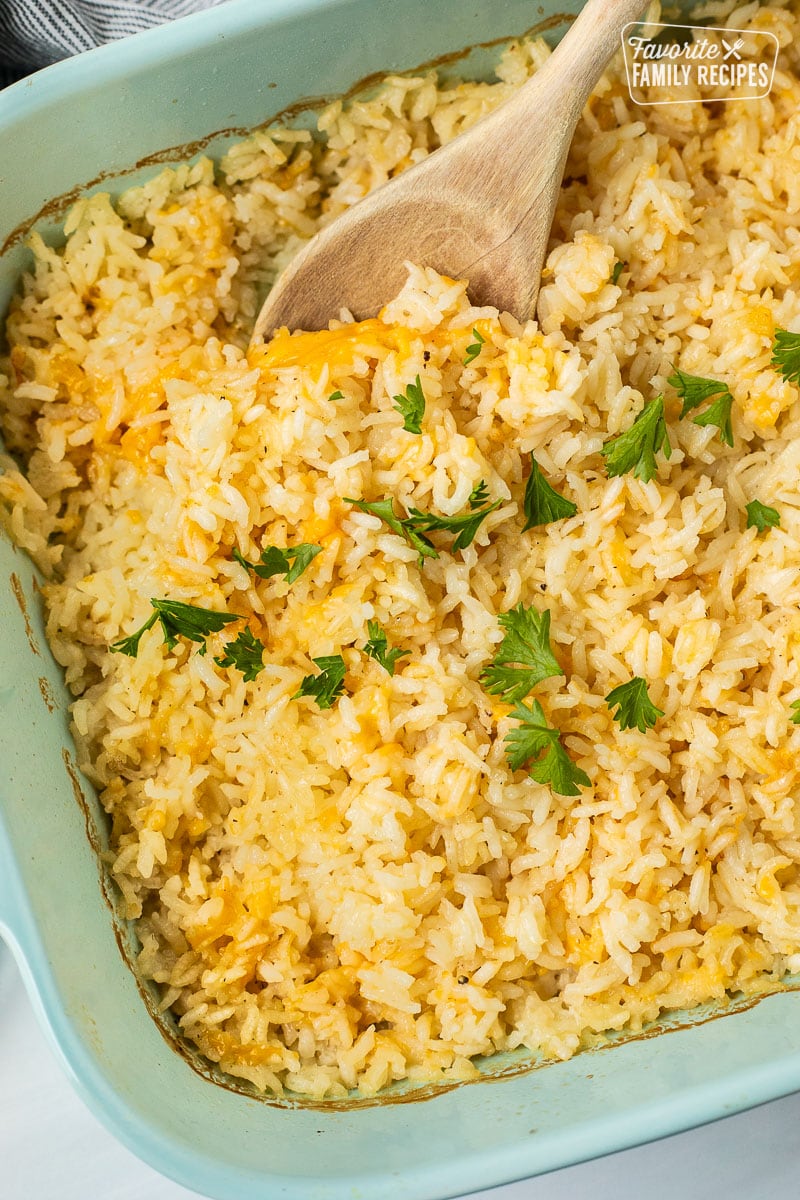 Easy Cheesy Rice (Baked or Stovetop)
