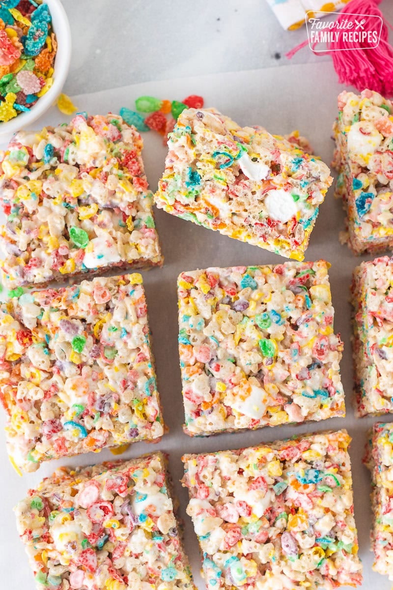 Fruity Pebbles Rice Crispy Treats (5 Minute Microwave Recipe)